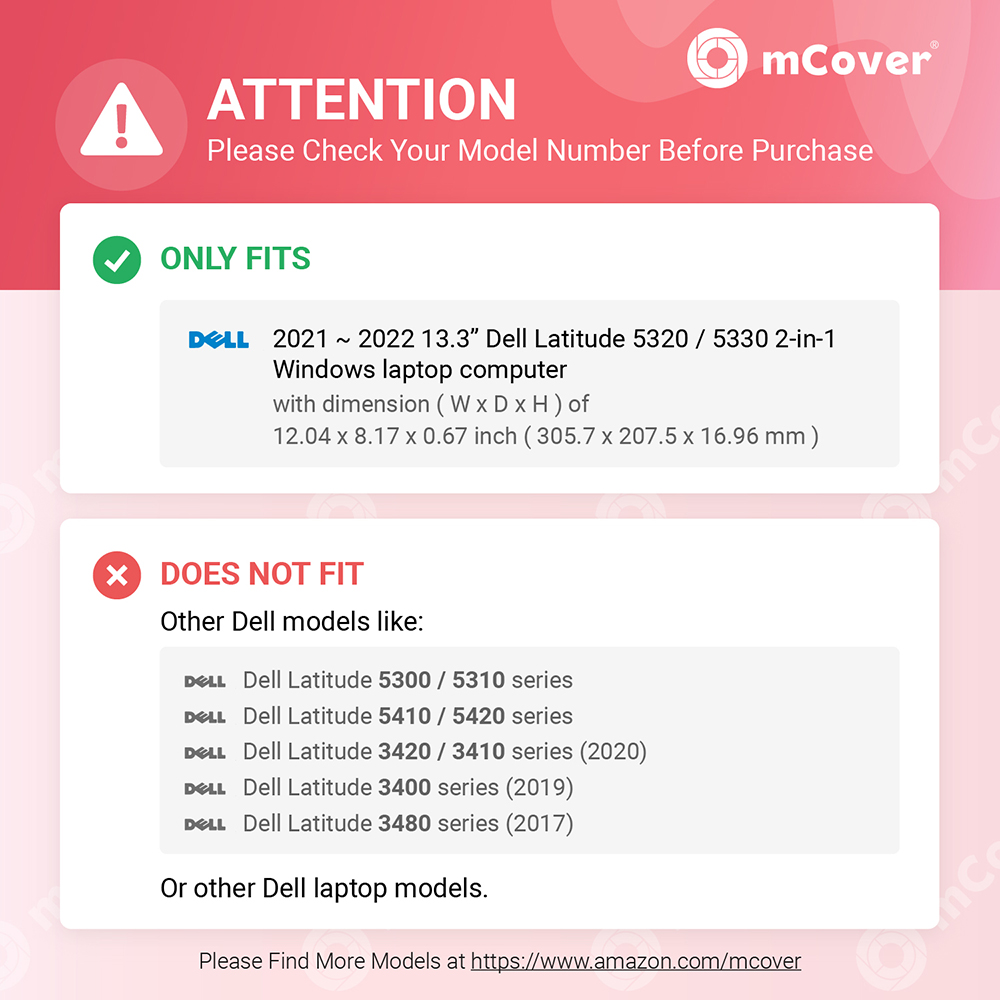mCover® Hard shell case for 2022 Dell Latitude 5320 5330 2-in-1 series ...